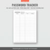 Password Tracker, Letter Size, A4, A5, Filofax A5, Planner Template ...