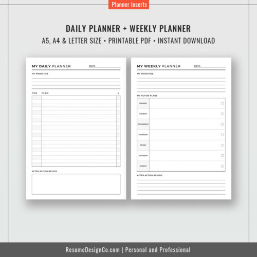 Planner Bundle, Daily, Weekly, Monthly Planner, A4, A5, Letter Size ...