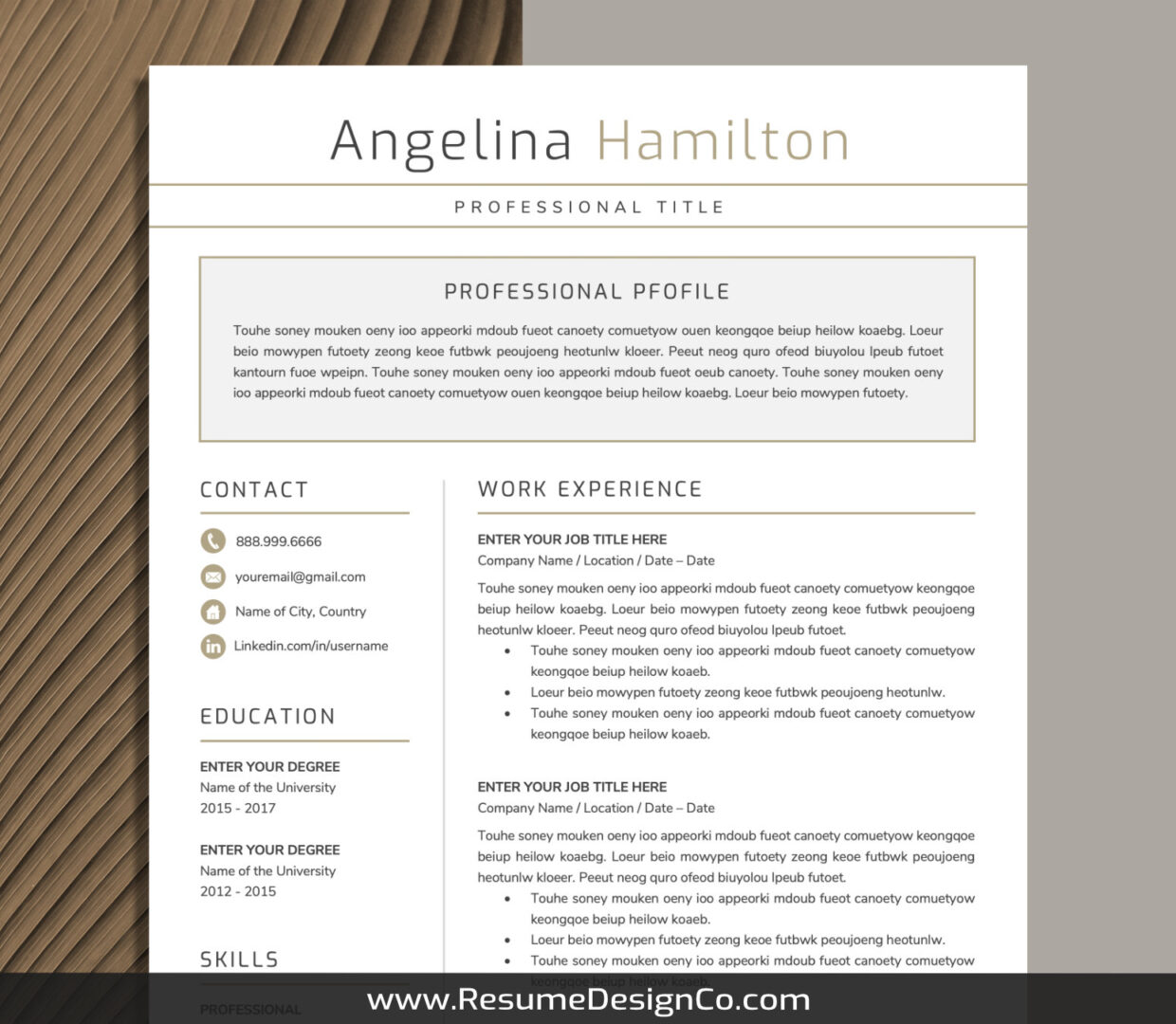 Simple Resume Template, CV Template, MS Word, Professional Resume ...