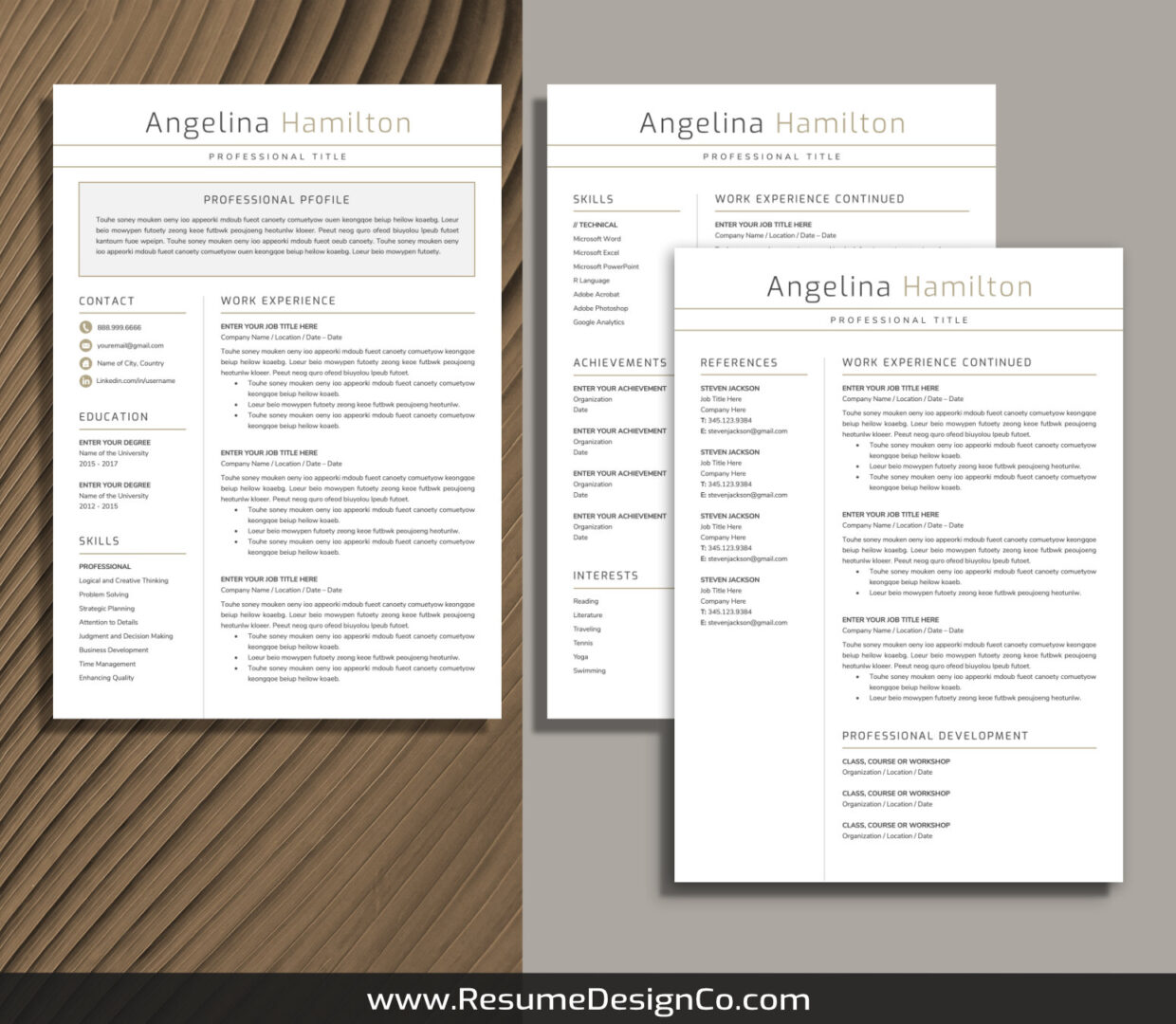 Simple Resume Template, CV Template, MS Word, Professional Resume ...