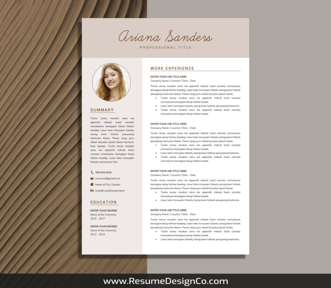 Modern and Creative CV Template for MS Word, Professional Resume ...