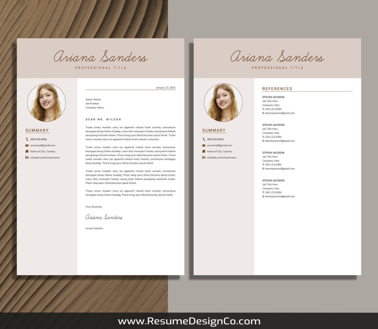 Modern and Creative CV Template for MS Word, Professional Resume ...