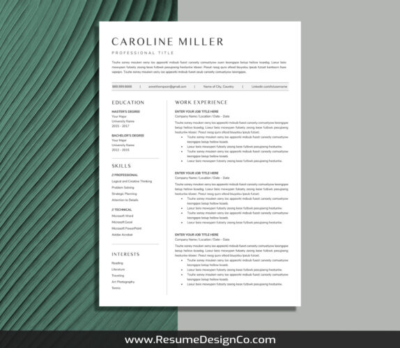 Simple CV Template MS Word, Clean Resume Template, Professional Resume ...
