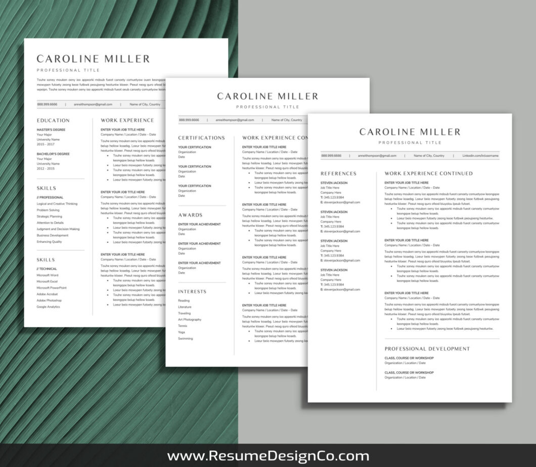 Simple CV Template MS Word, Clean Resume Template, Professional Resume ...