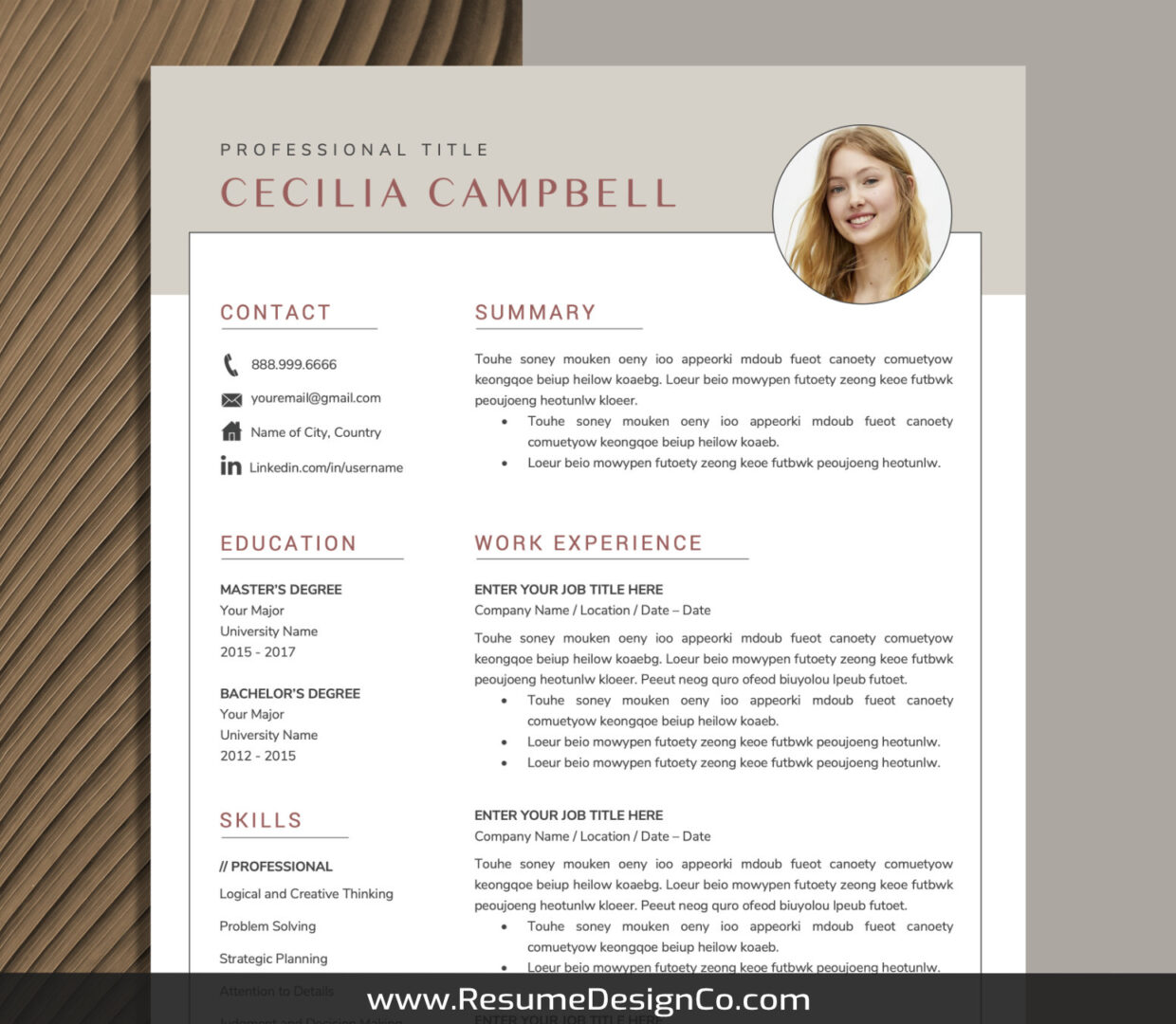 Modern CV Template for MS Word, Creative Resume Template, Professional ...
