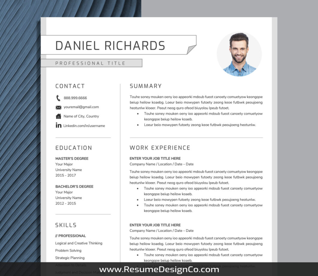 Resume Template Word, CV Template Word, Professional Resume Template ...