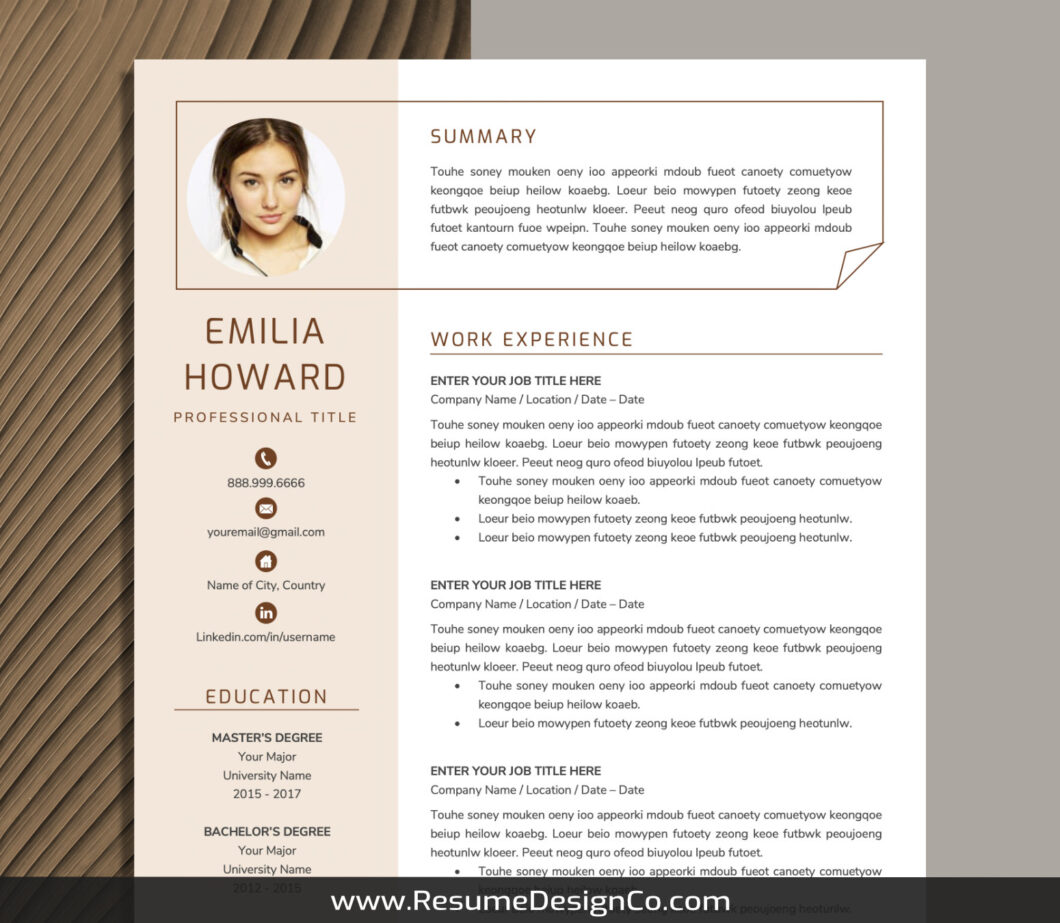 Professional Resume Template for MS Word, Creative and Modern CV ...