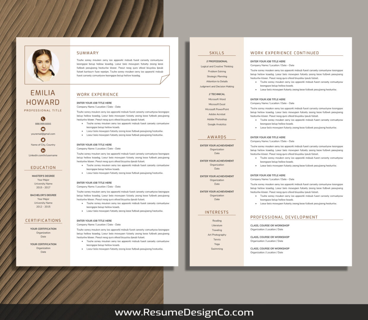 Modern Resume Template MS Word, Creative CV Template, Professional ...