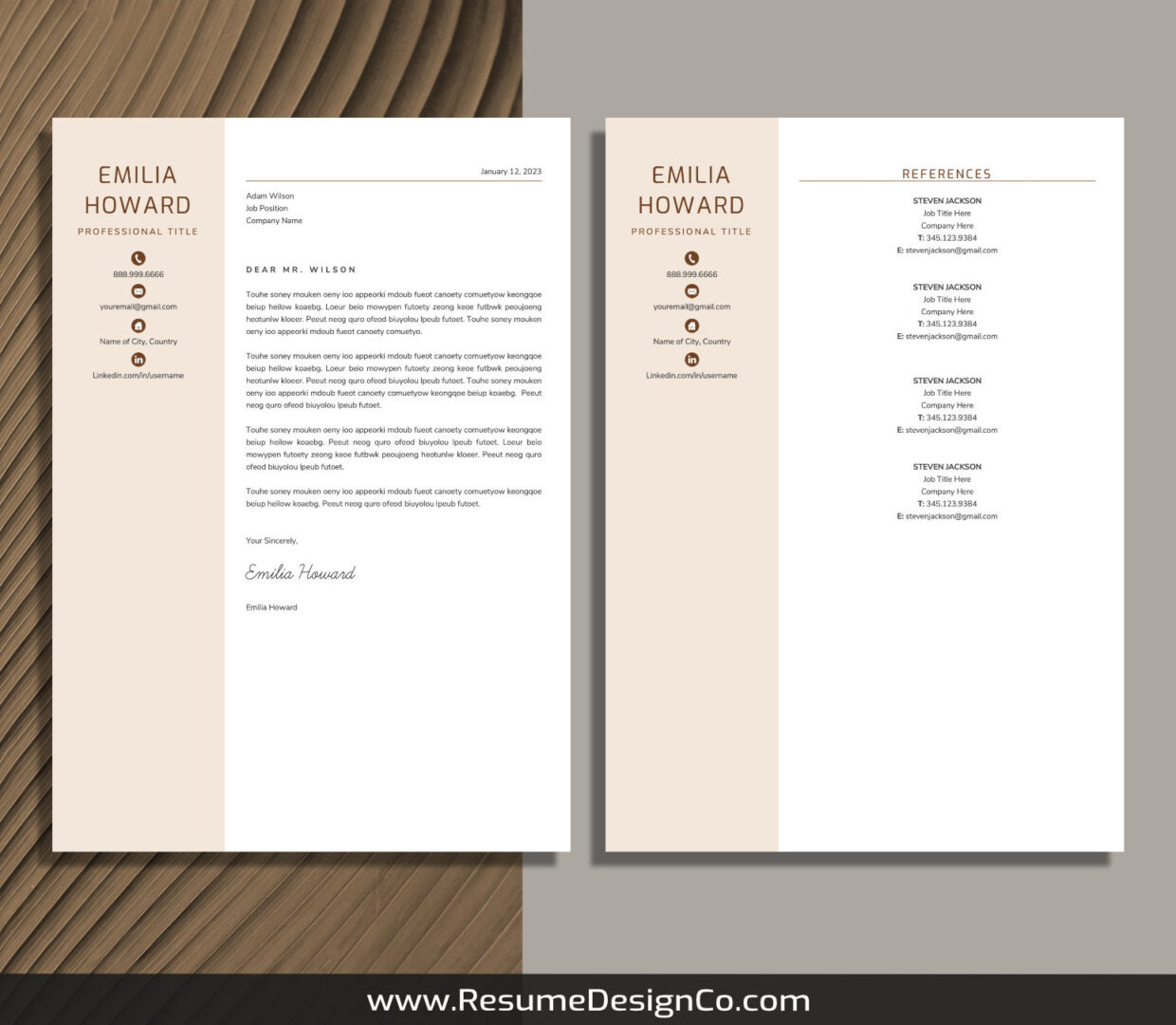 Modern Resume Template MS Word, Creative CV Template, Professional ...