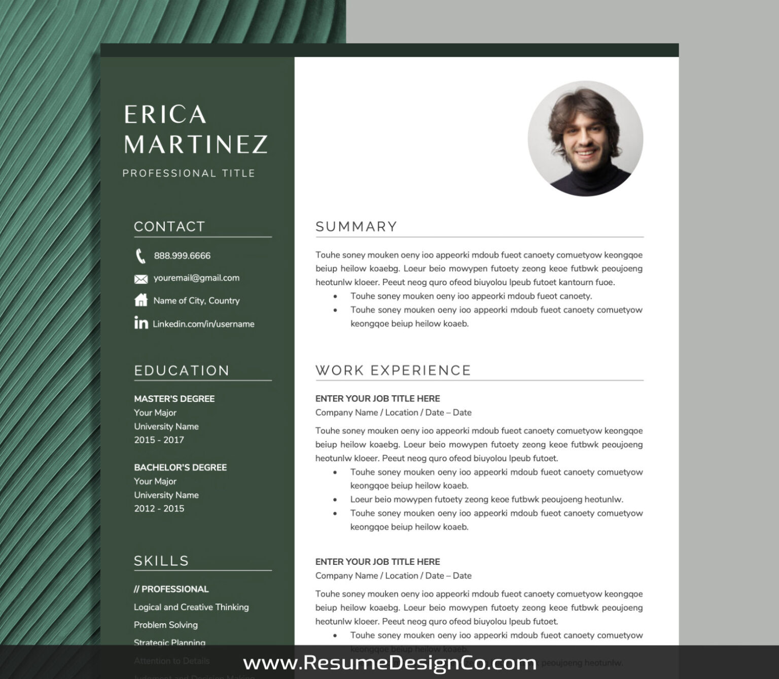 Professional Simple Resume Template, MS Word Resume Template, Clean ...