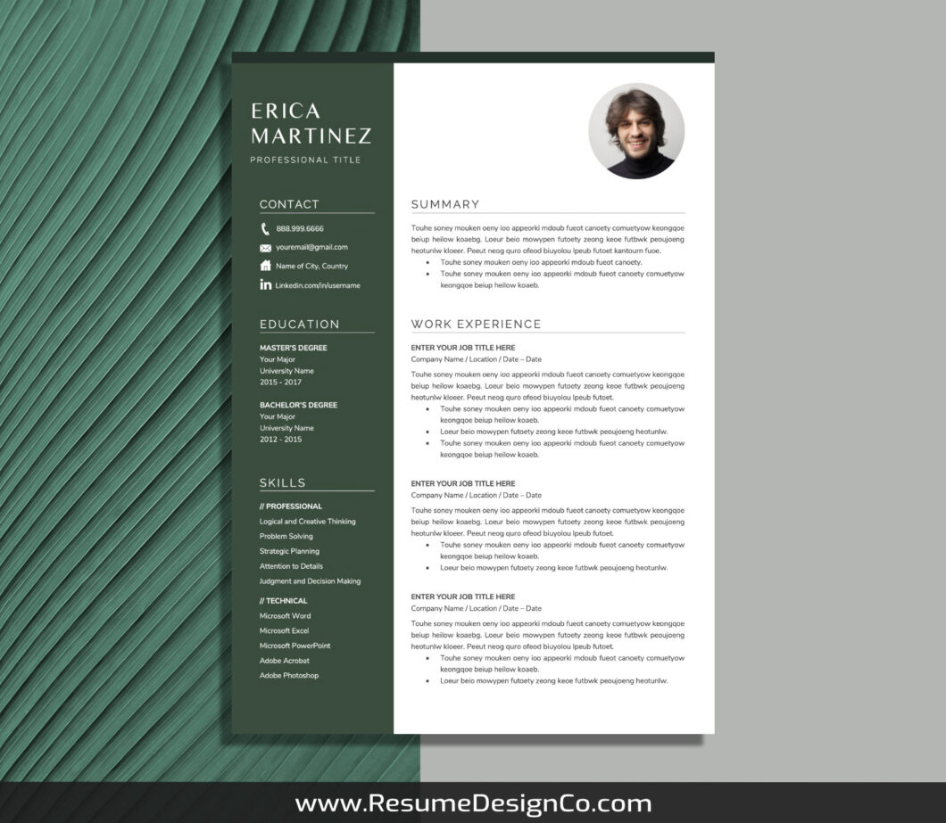 Professional Simple Resume Template, MS Word Resume Template, Clean ...