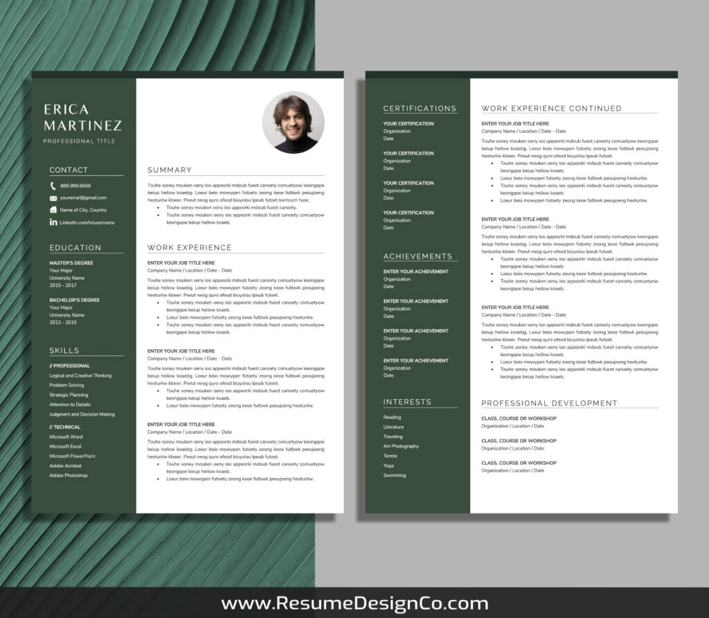Professional Simple Resume Template, MS Word Resume Template, Clean ...