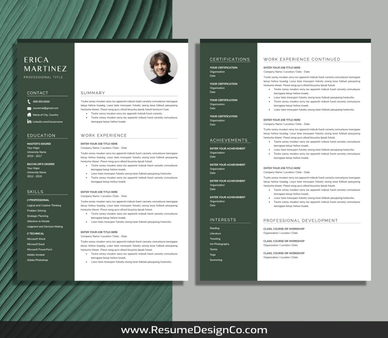Professional Simple Resume Template, MS Word Resume Template, Clean ...