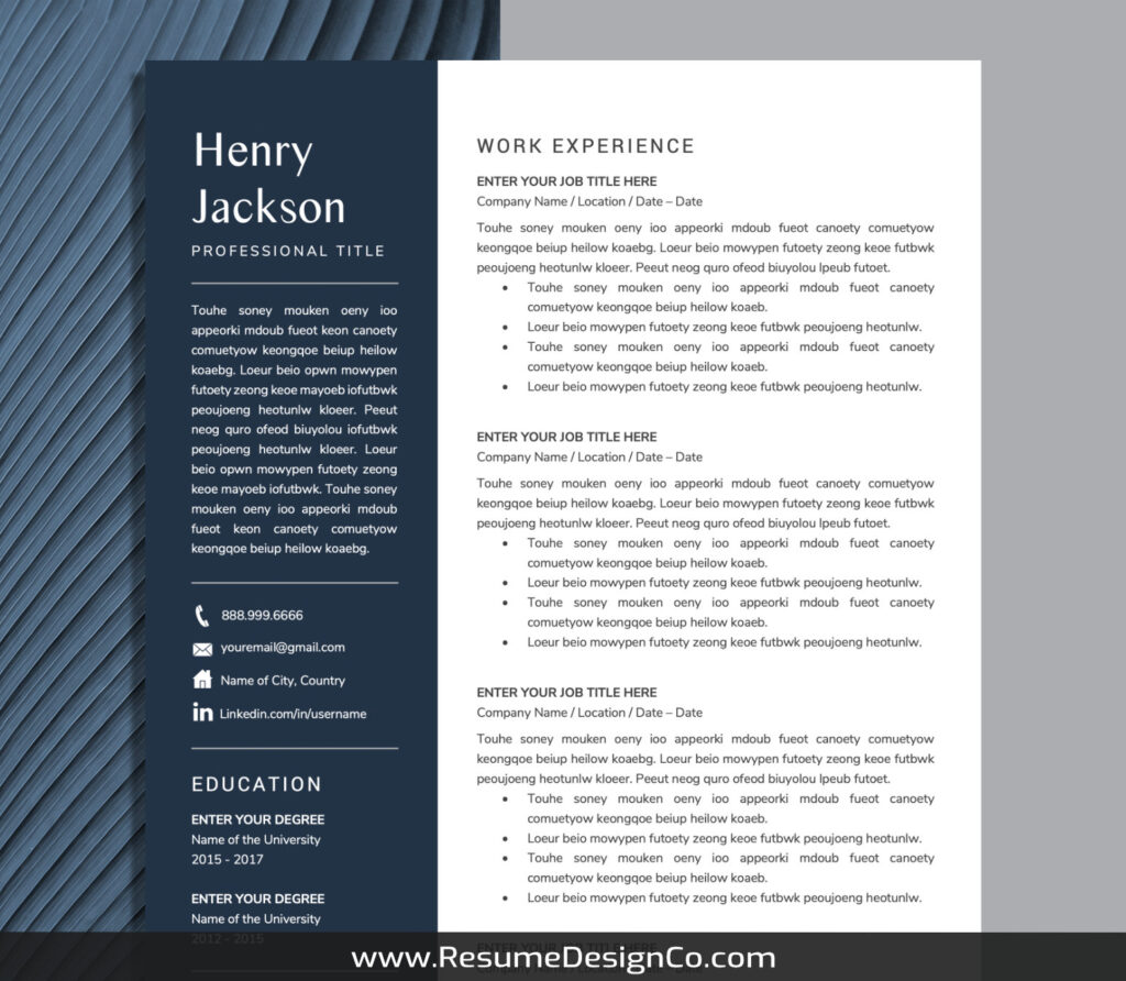 Resume Template, CV Template, MS Word, Simple and Modern Resume ...