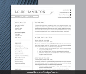 Minimalist CV Template for MS Word, Simple Resume Template, Clean ...