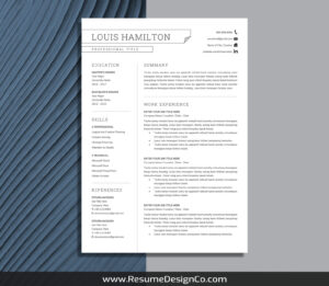 Minimalist CV Template for MS Word, Simple Resume Template, Clean ...