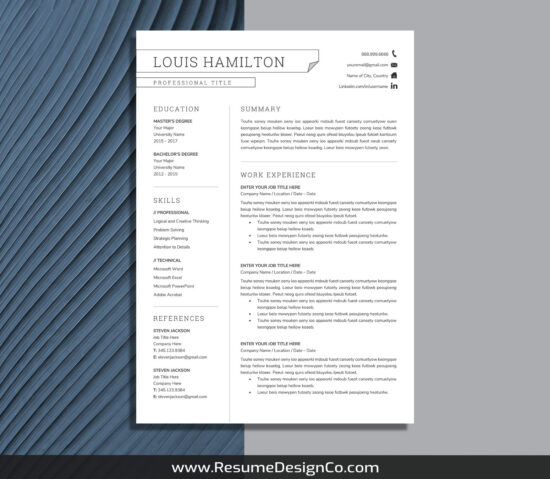Minimalist CV Template for MS Word, Simple Resume Template, Clean ...