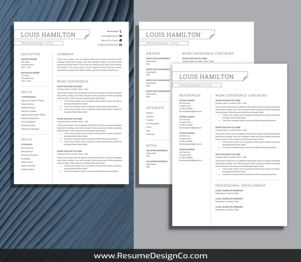 Minimalist CV Template for MS Word, Simple Resume Template, Clean ...