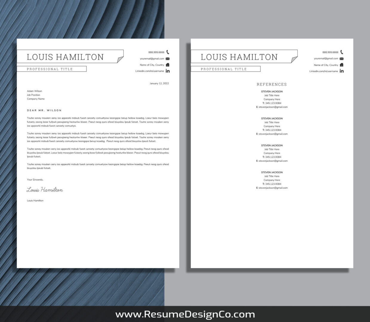 Minimalist CV Template for MS Word, Simple Resume Template, Clean ...