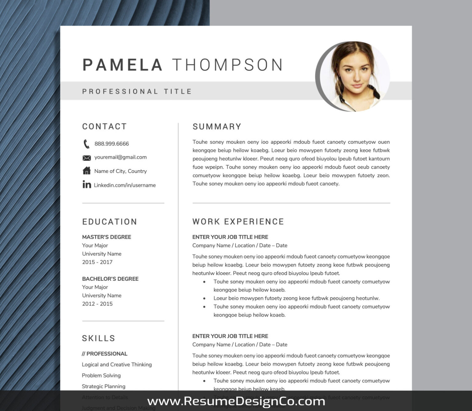 CV Template for MS Word, Modern Resume Template, Simple and Professional Resume Template, 1, 2 ...