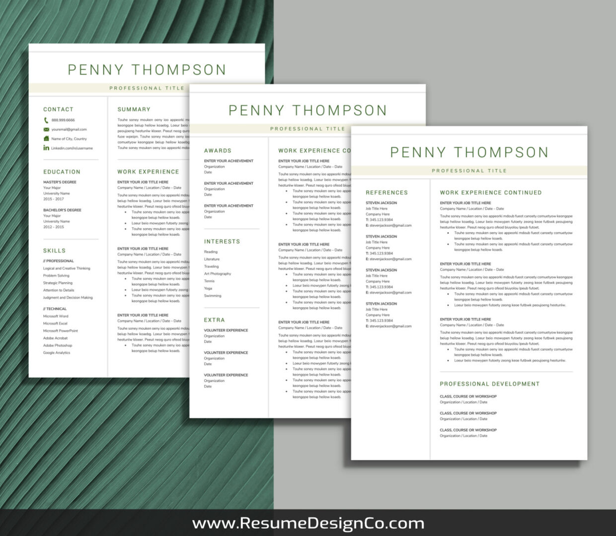 Simple Resume Template MS Word, Clean CV Template, Professional and Modern Resume Format, 1, 2 ...