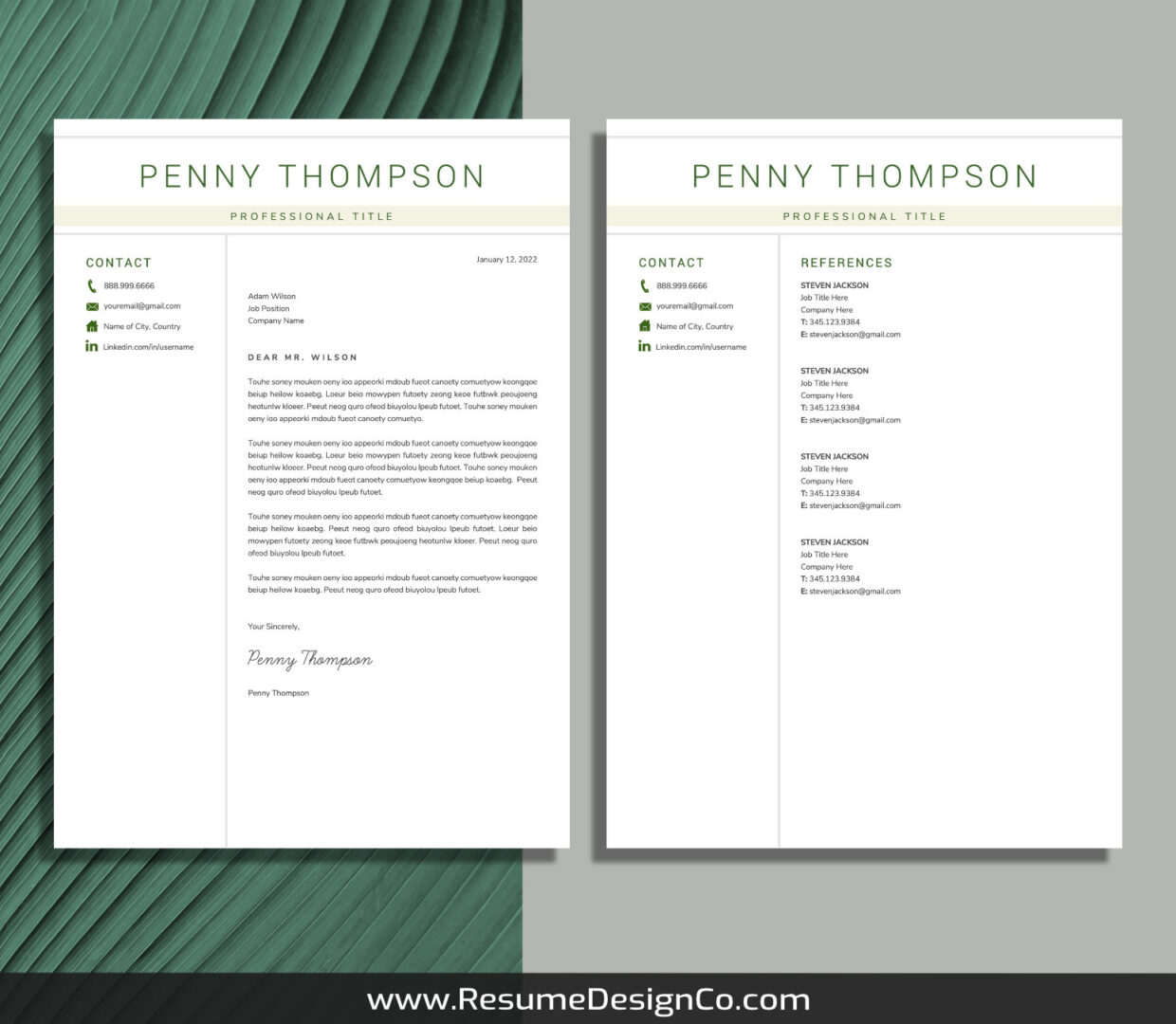 Simple Resume Template MS Word, Clean CV Template, Professional and ...