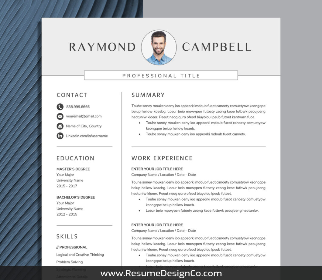 Professional CV Template MS Word, Simple Resume Template, Modern and ...