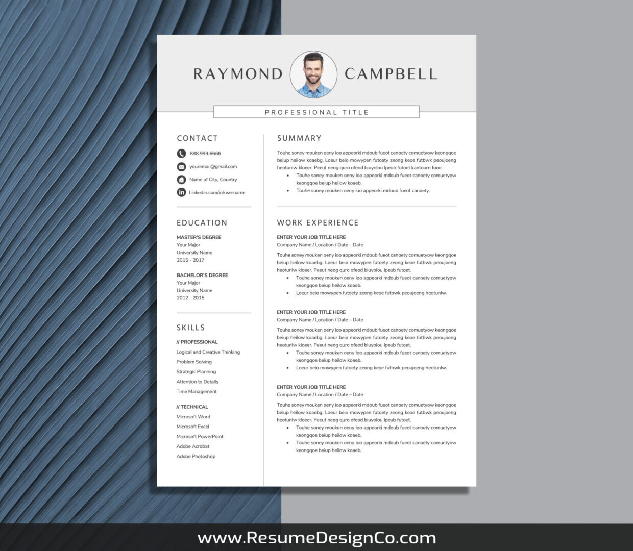 Professional CV Template MS Word, Simple Resume Template, Modern and ...