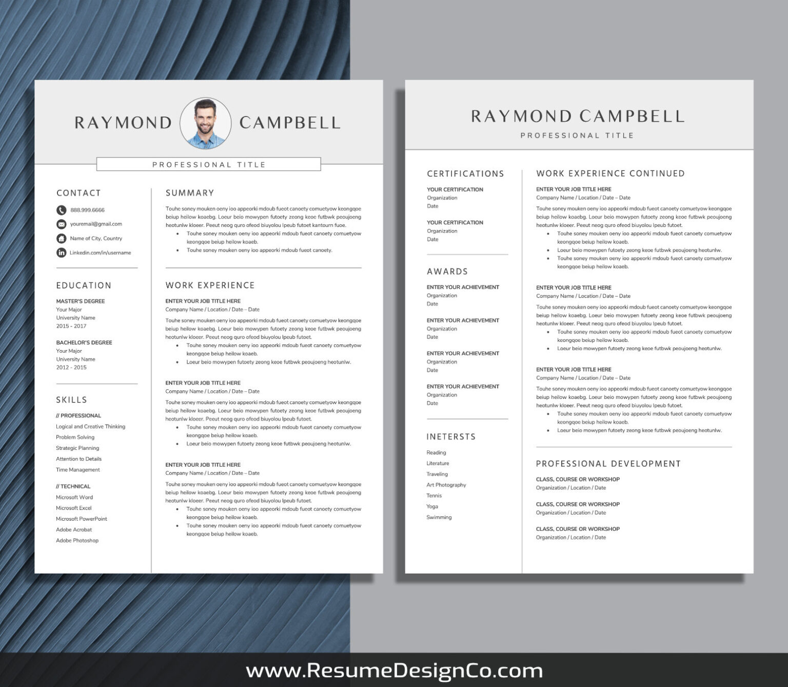 Professional CV Template MS Word, Simple Resume Template, Modern and ...