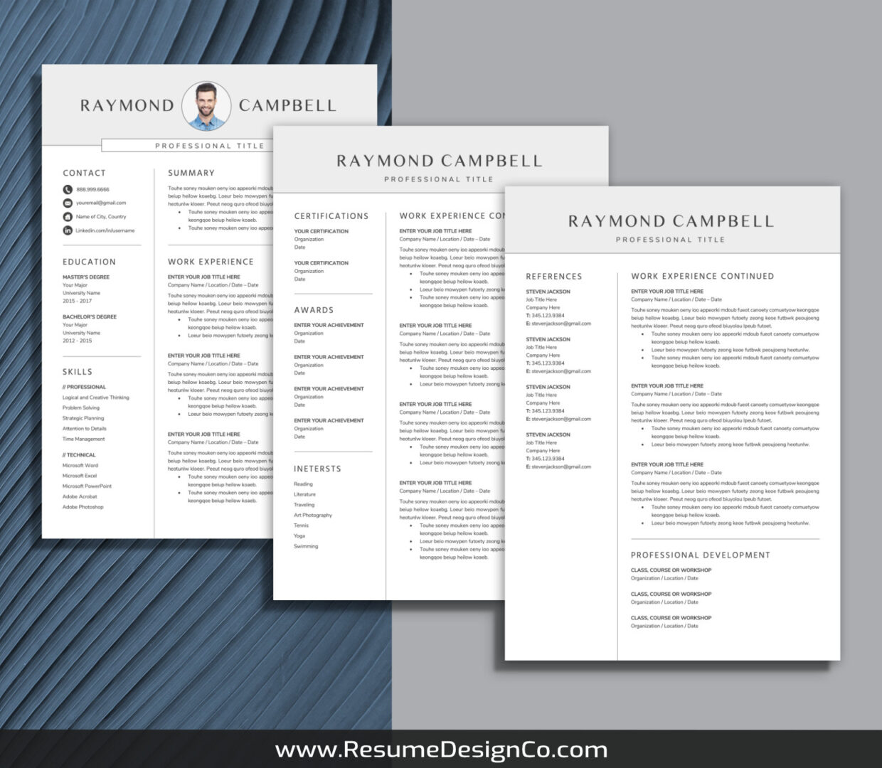 Professional CV Template MS Word, Simple Resume Template, Modern and ...