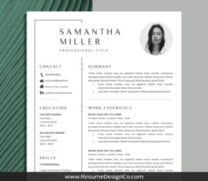 Simple and Clean CV Template, MS Word Resume Template, Professional ...