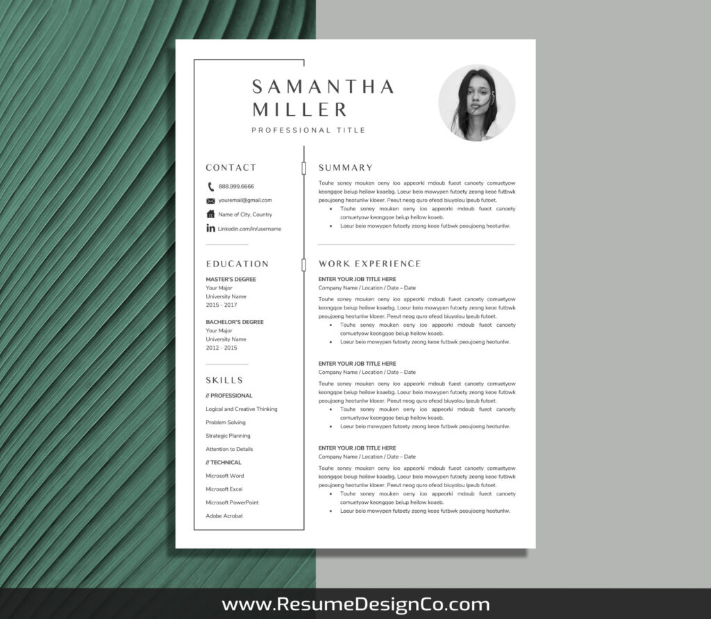 Simple and Clean CV Template, MS Word Resume Template, Professional ...