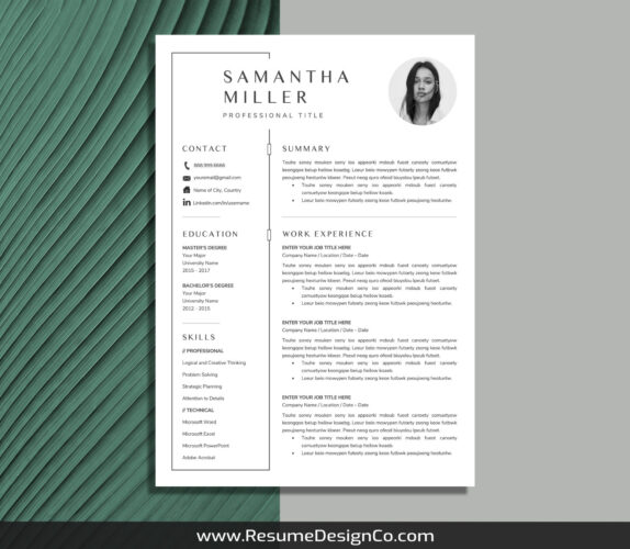 Simple and Clean CV Template, MS Word Resume Template, Professional ...