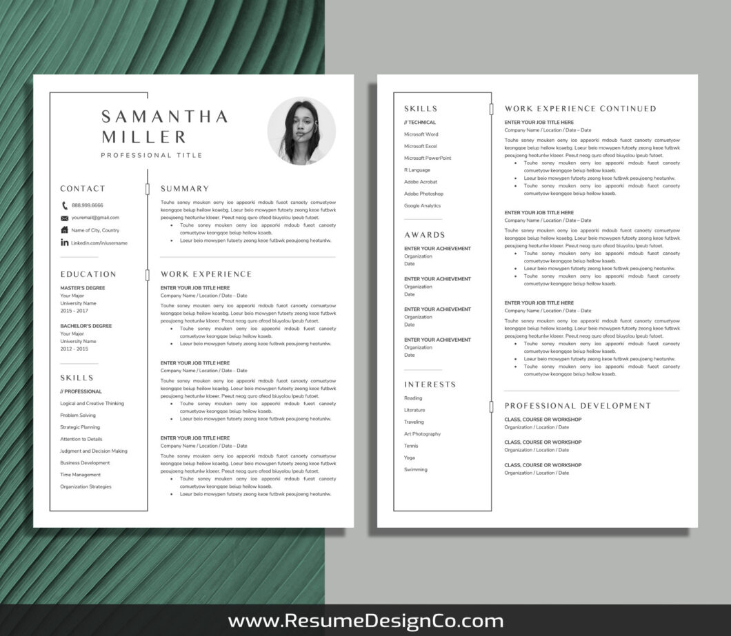 Simple and Clean CV Template, MS Word Resume Template, Professional ...