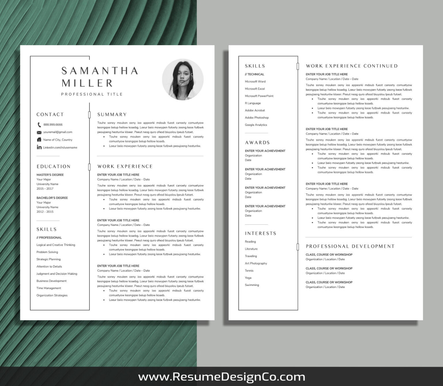 Simple and Clean CV Template, MS Word Resume Template, Professional ...