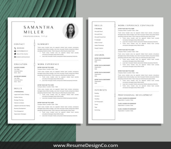 Simple and Clean CV Template, MS Word Resume Template, Professional ...