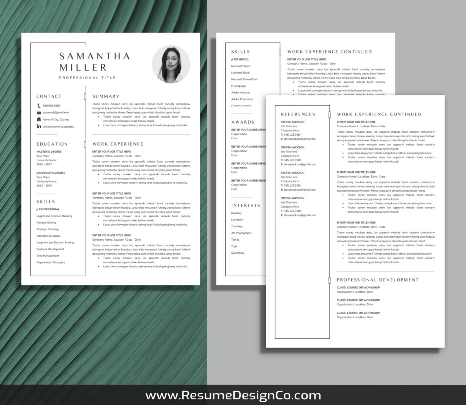 Simple and Clean CV Template, MS Word Resume Template, Professional ...