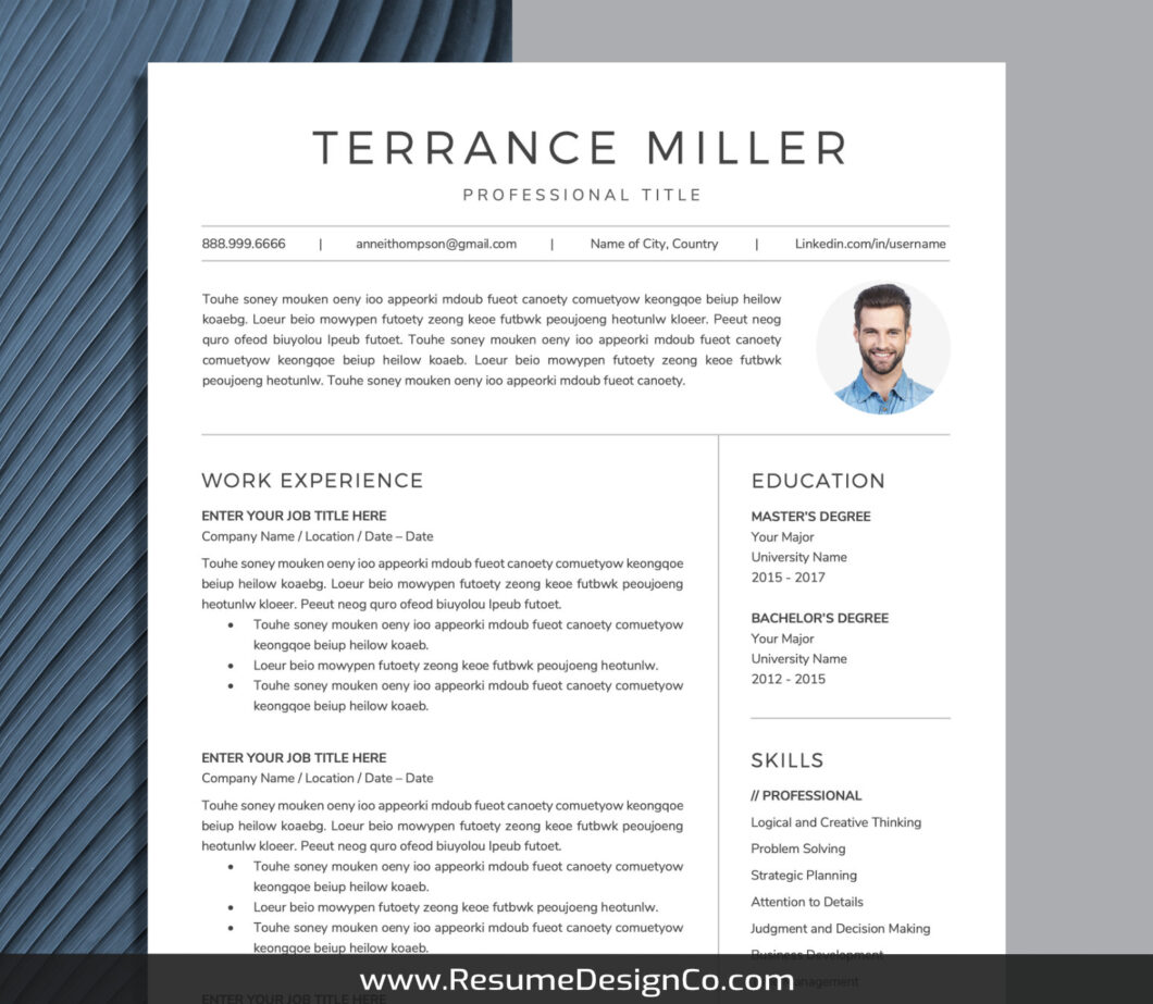 Minimalist Resume Template, CV Template, MS Word Resume, Clean Simple ...
