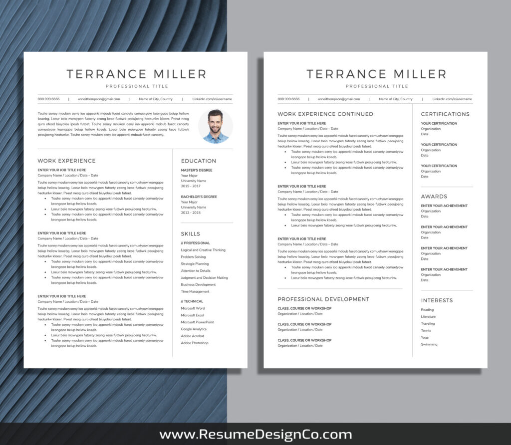 Minimalist Resume Template, CV Template, MS Word Resume, Clean Simple ...