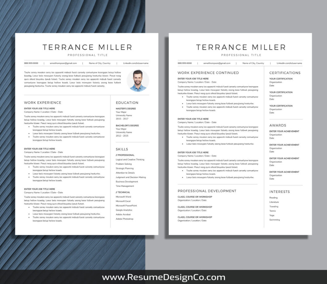 Minimalist Resume Template, CV Template, MS Word Resume, Clean Simple ...