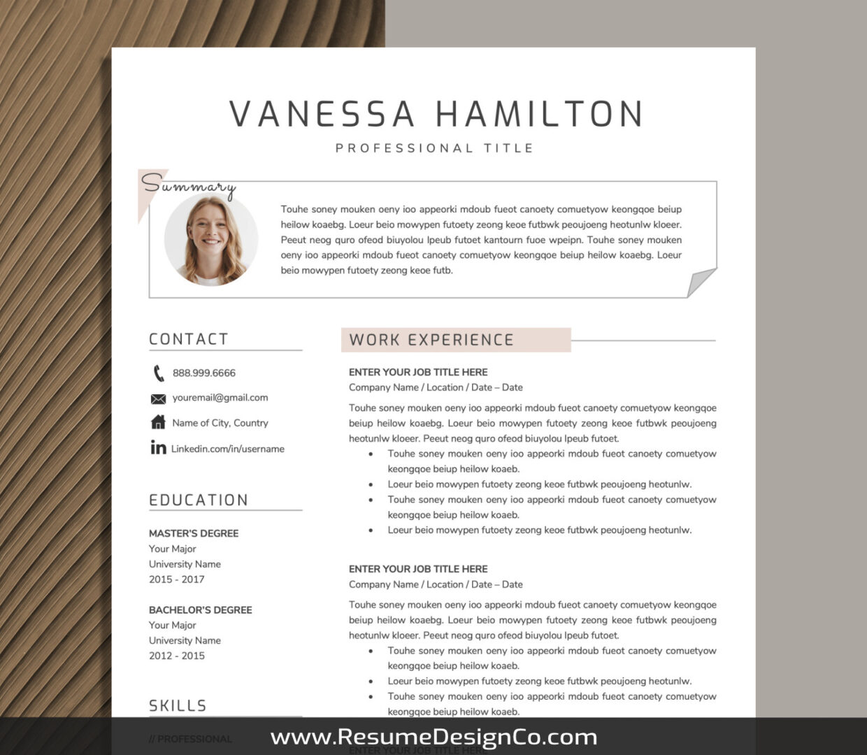 Resume Template MS Word, CV Template, Professional Simple Resume Design ...