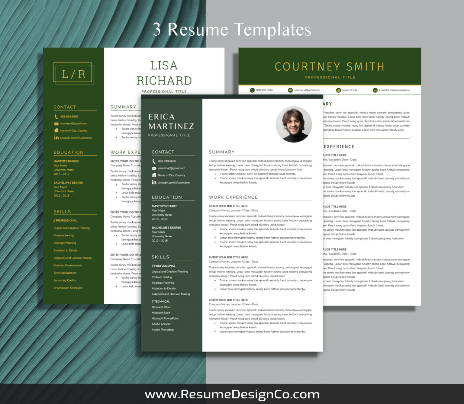 Professional Resume Template for Word, Simple CV Template, Resume ...