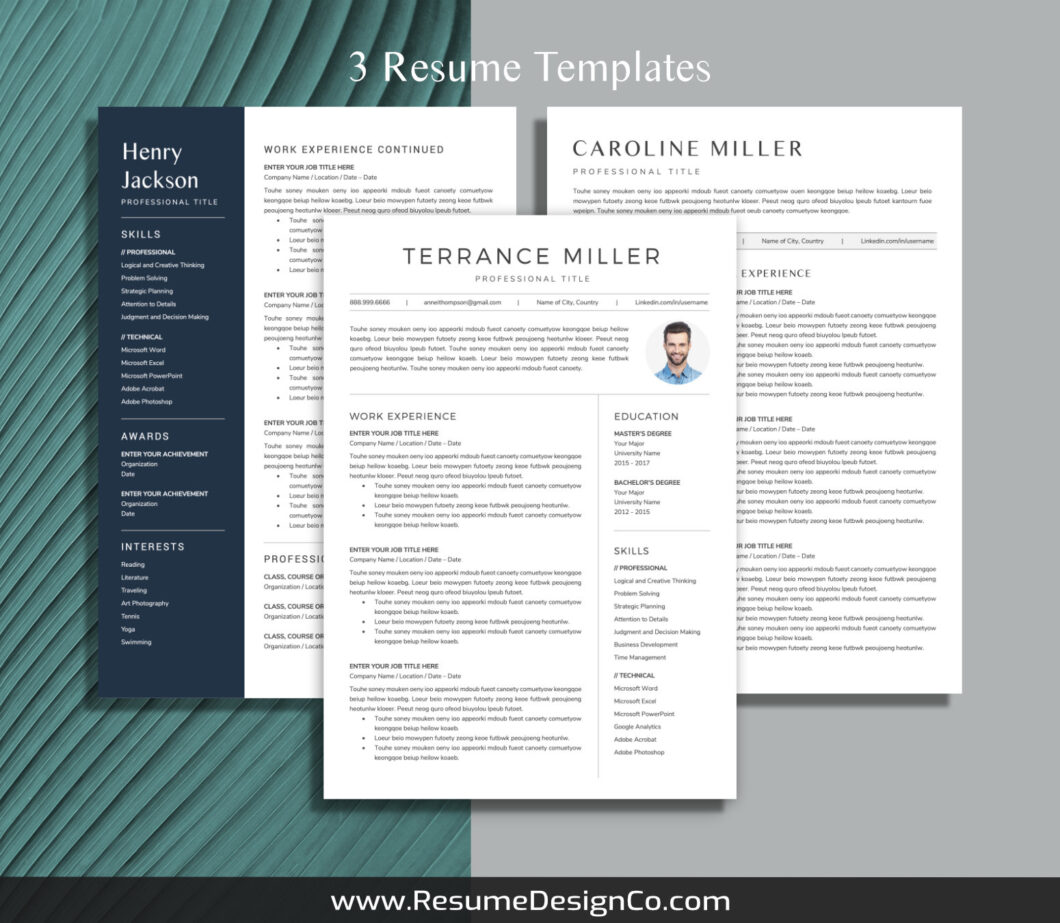 Simple CV Template Word, Professional Clean Resume, Modern Resume ...