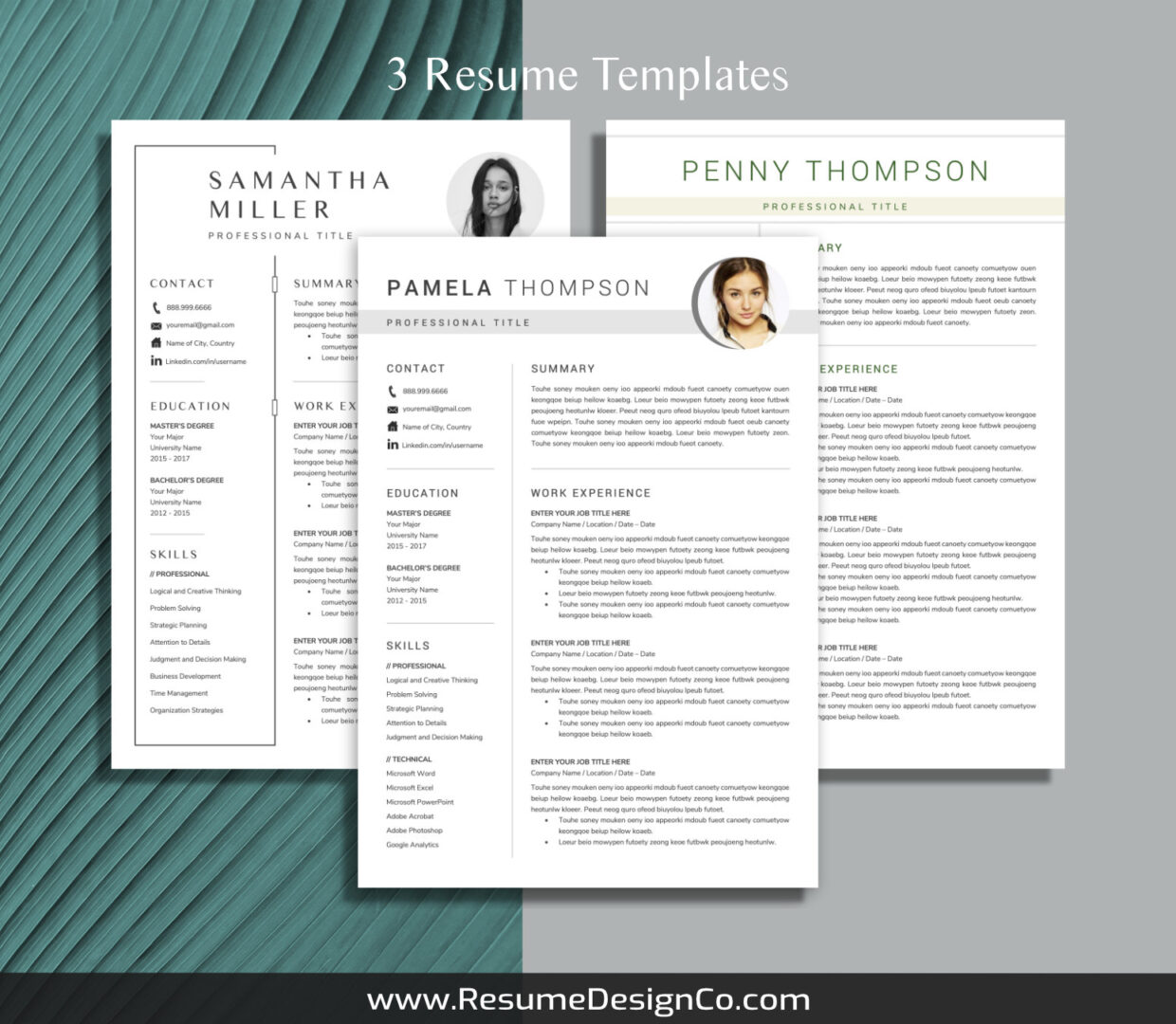 Simple Resume Template Word, Professional Resume, Modern Resume Design ...