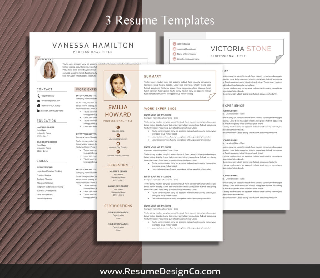 Resume Bundle Word, Modern Resume Template, Professional CV Template ...